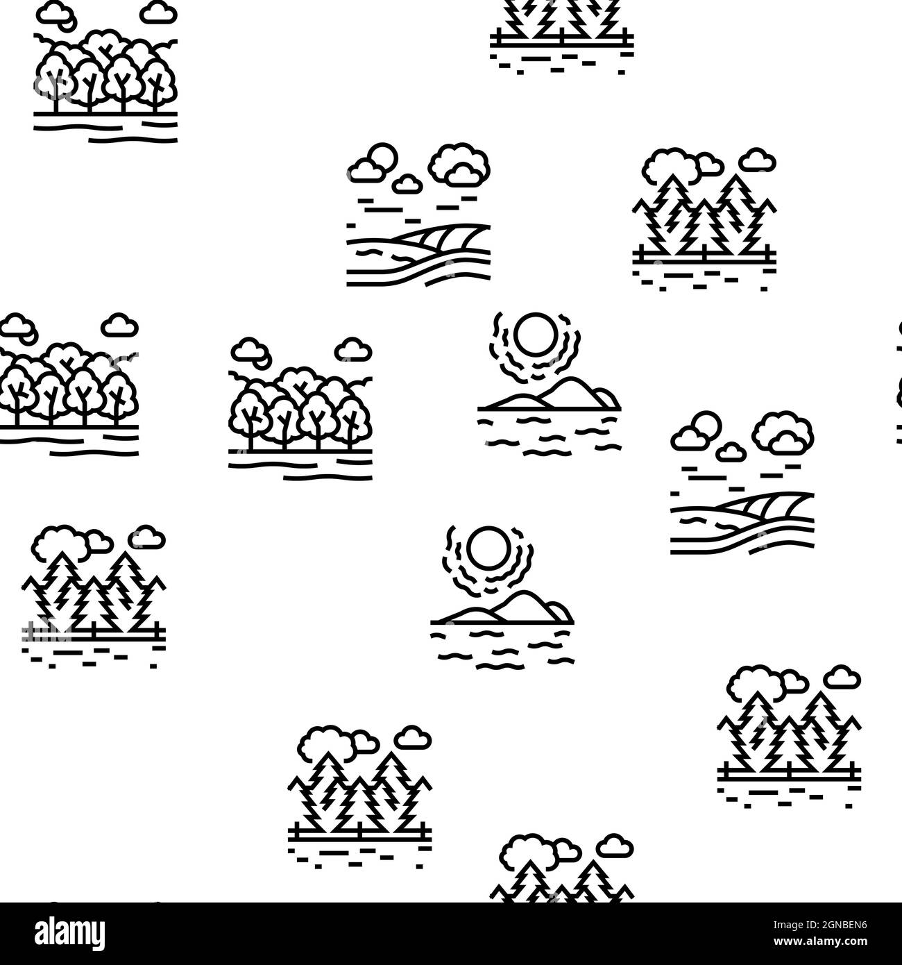 Seamless texture land sea Cut Out Stock Images & Pictures - Alamy