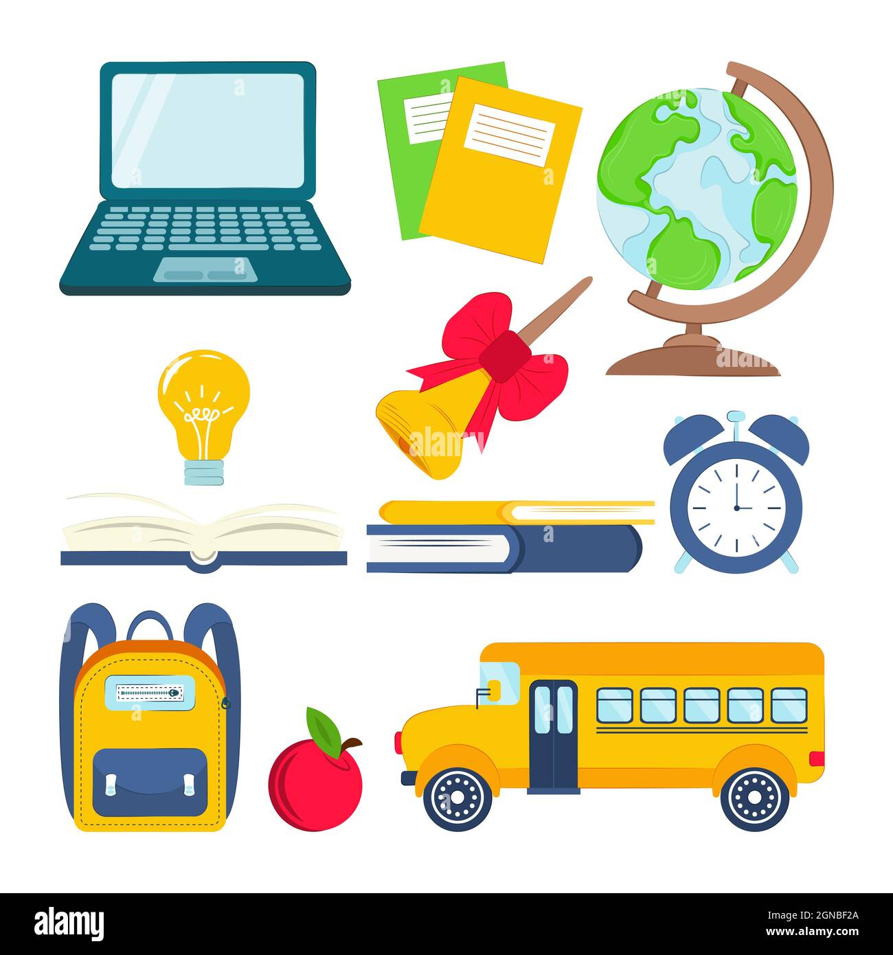 School Supplies On A White Background Vector Illustration Back To School Supplies On A White Background Vector Illustration Back To