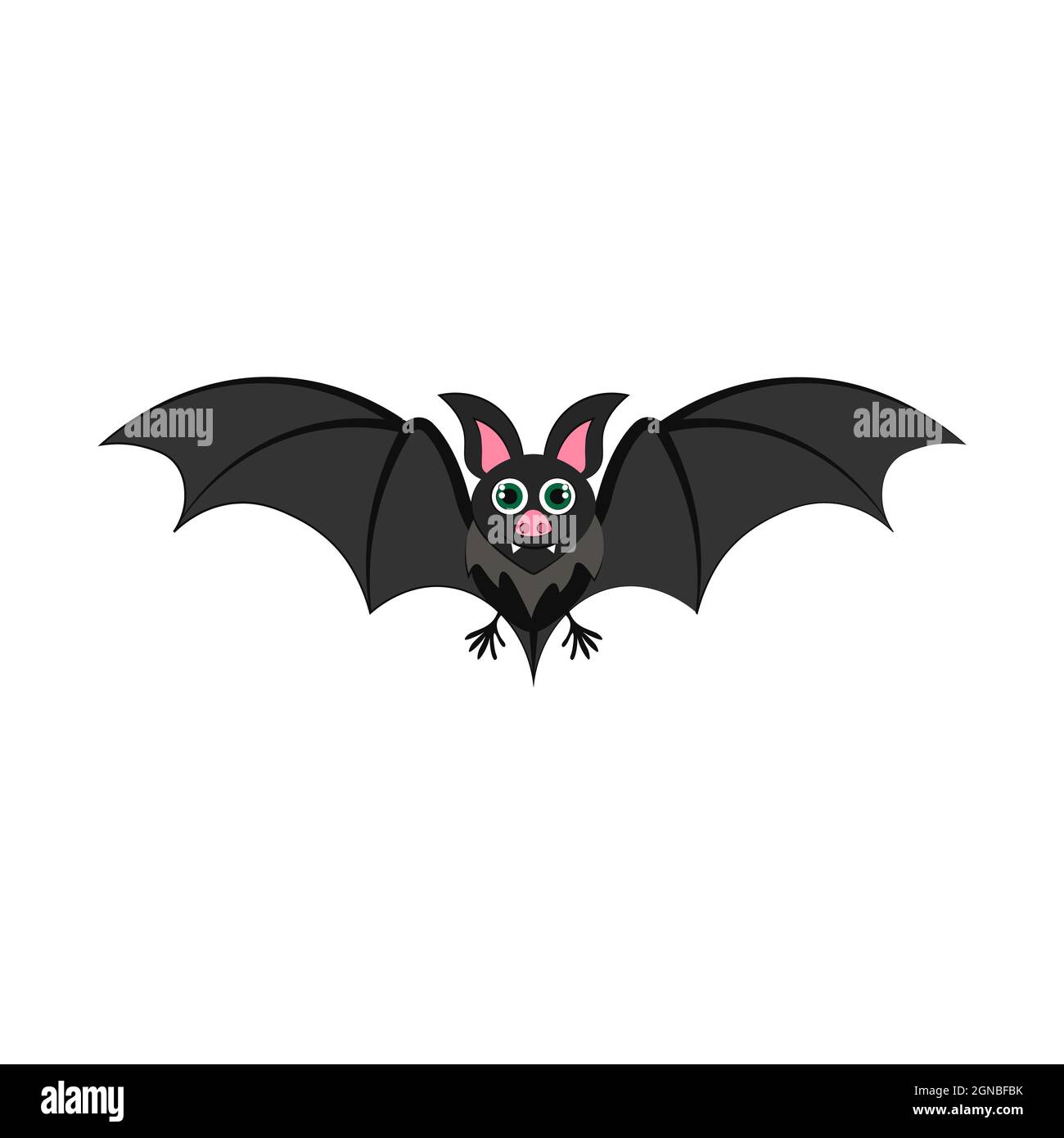 Bat isolated on a white background. Vector illustration. Halloween ...