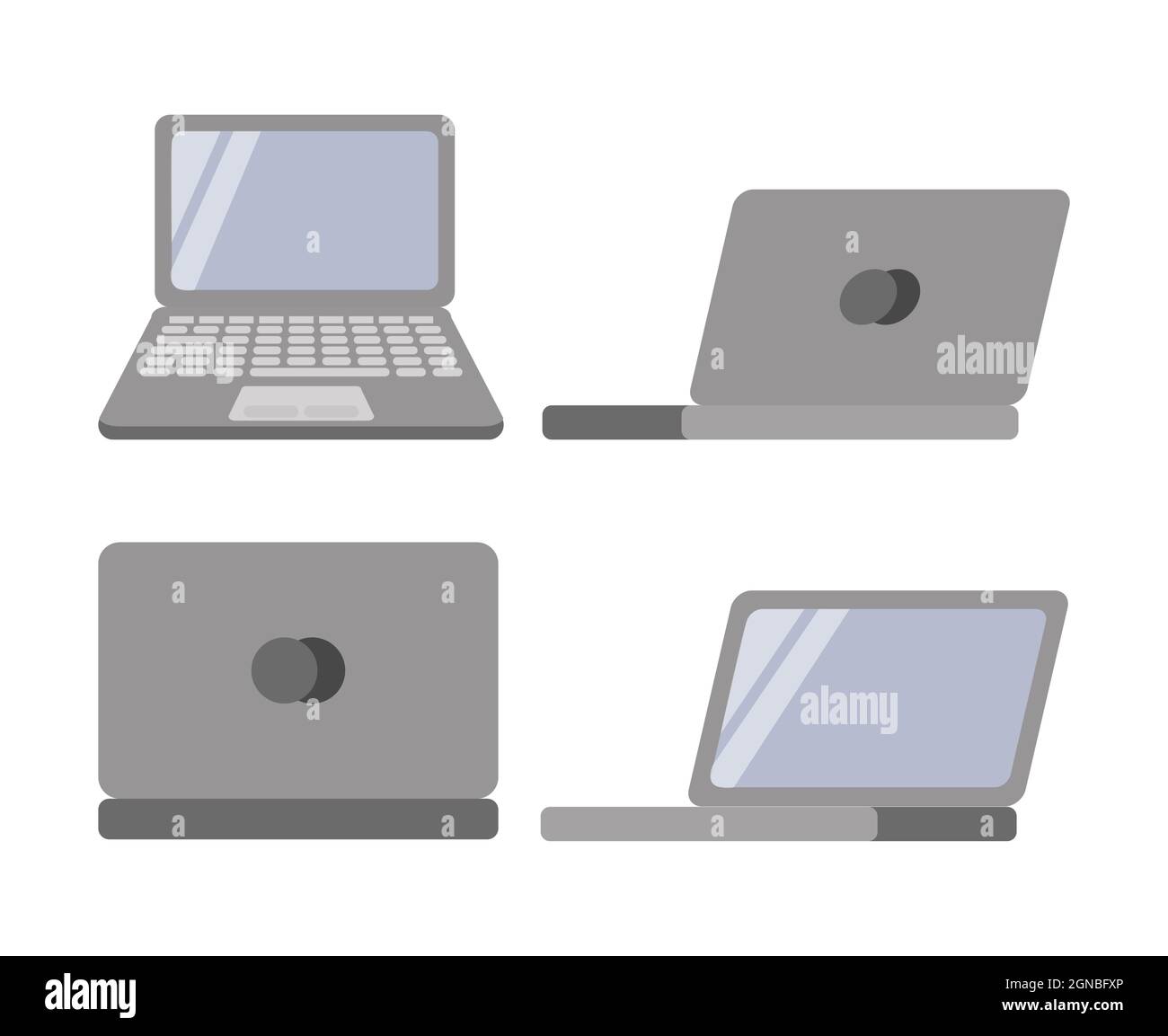 Laptop Side View Vector