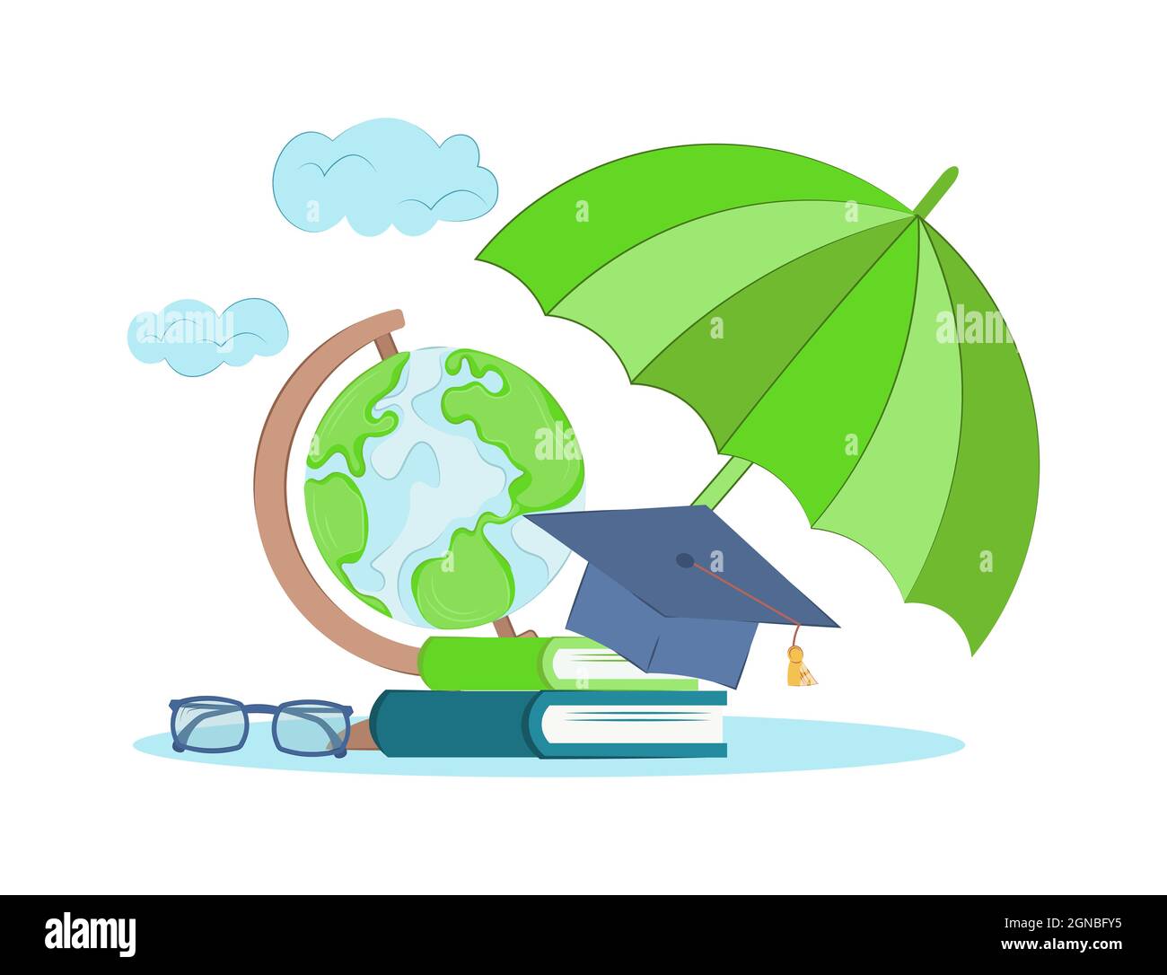 Security and protection of education concept. Risk management sign ...