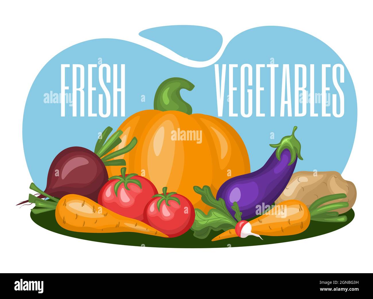 Concept with vegetables. Healthy eating. vector illustration. Fresh ...