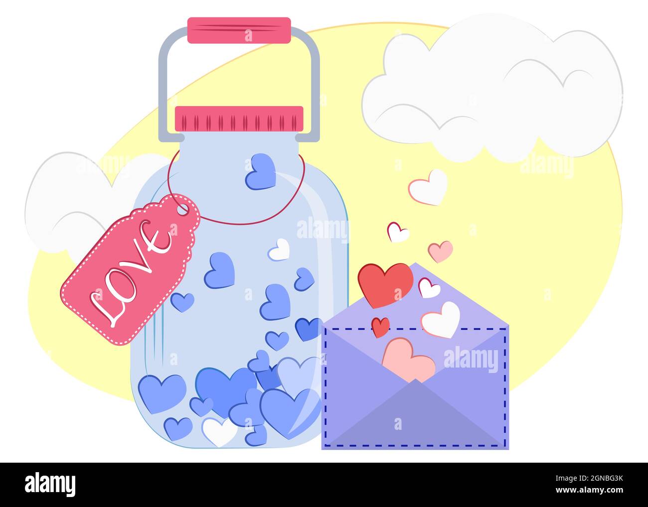 jar with hearts, valentines. Vector illustration. concept for holidays ...