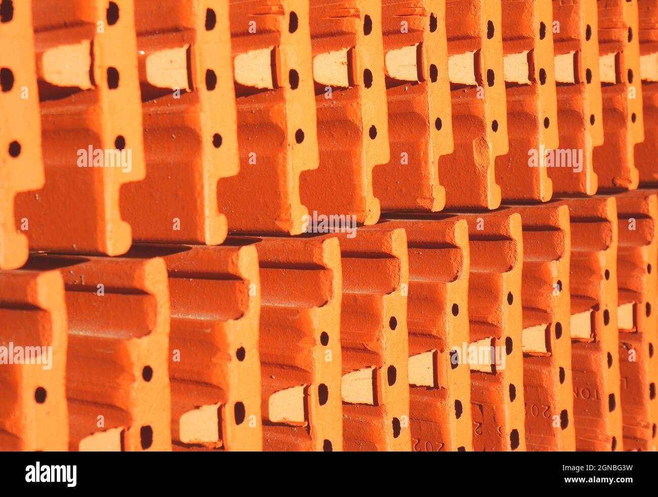 Stack of orange ceramic roof tiles Stock Photo - Alamy