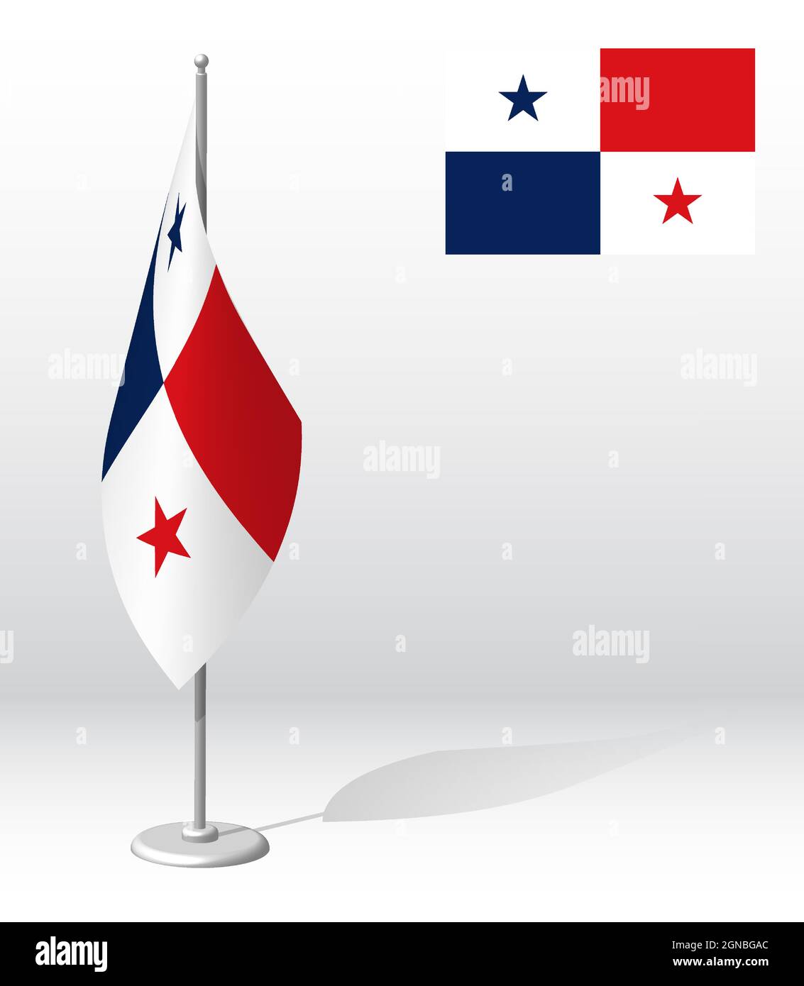 PANAMA flag on flagpole for registration of solemn event, meeting ...