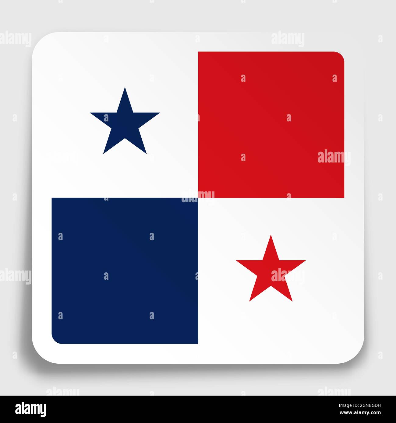 Panama flag icon on paper square sticker with shadow. Button for mobile ...