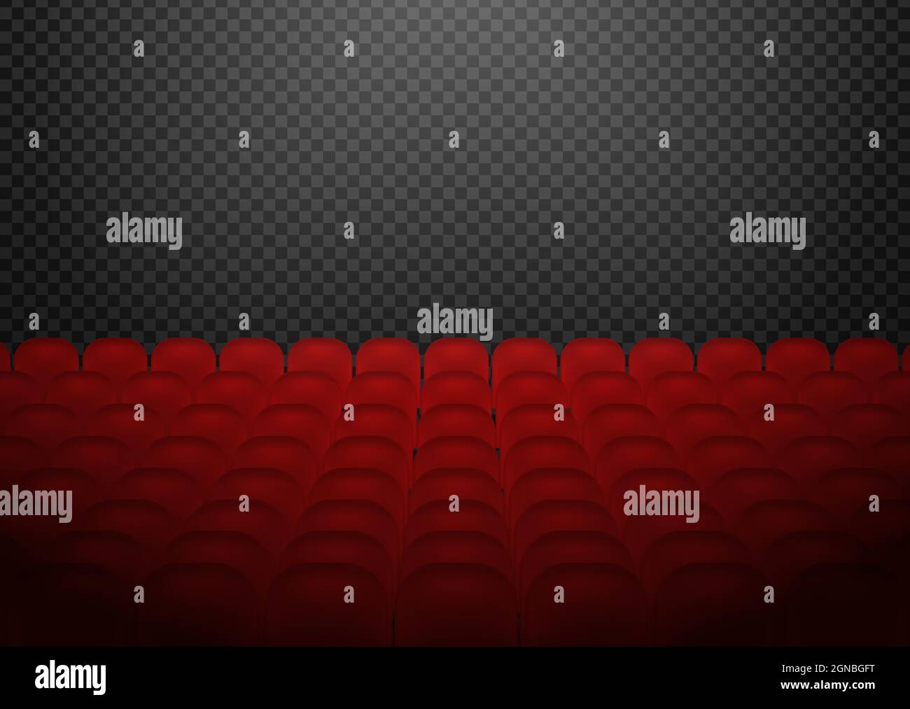 Red cinema or theater seats. Movie time. Rows in auditorium. Vector ...