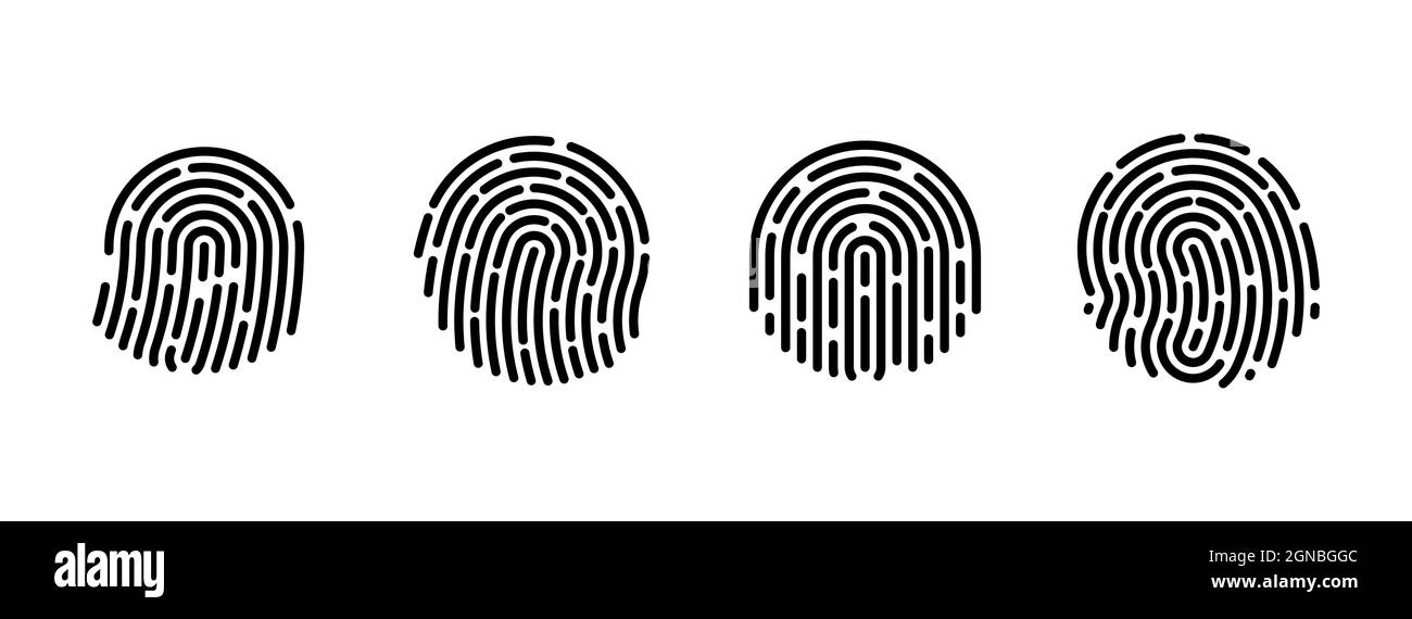 Fingerprint icons. Vector finger print touch ID illustration ...