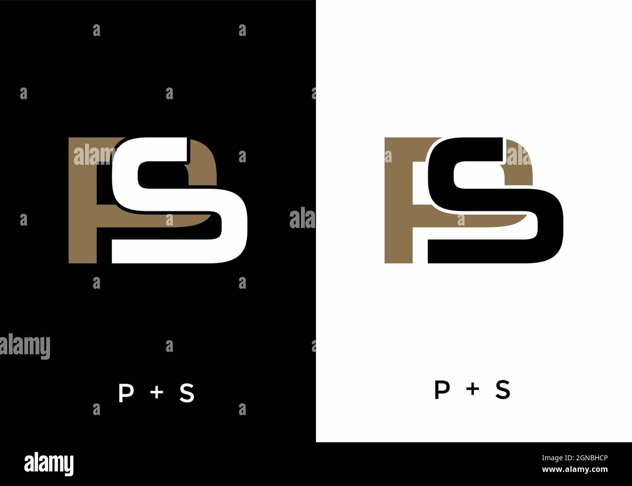 Black and white color of PS initial letter design Stock Vector Image ...