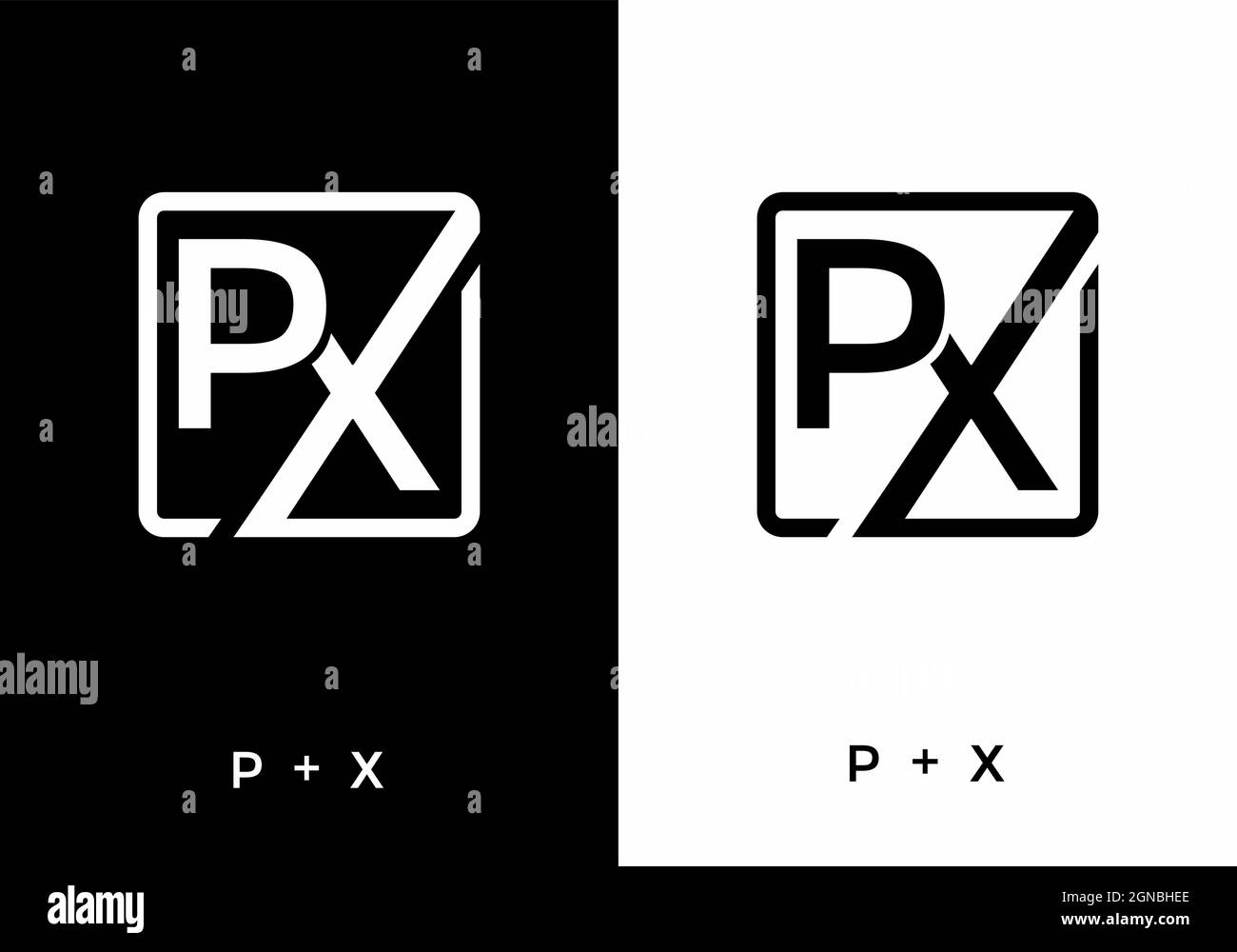 Creative white letter px Stock Vector Images - Alamy