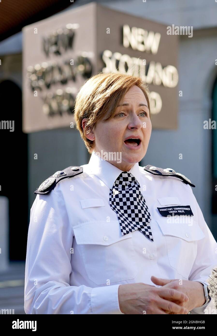 Metropolitan Police Assistant Commissioner Louisa Rolfe speaks to the ...