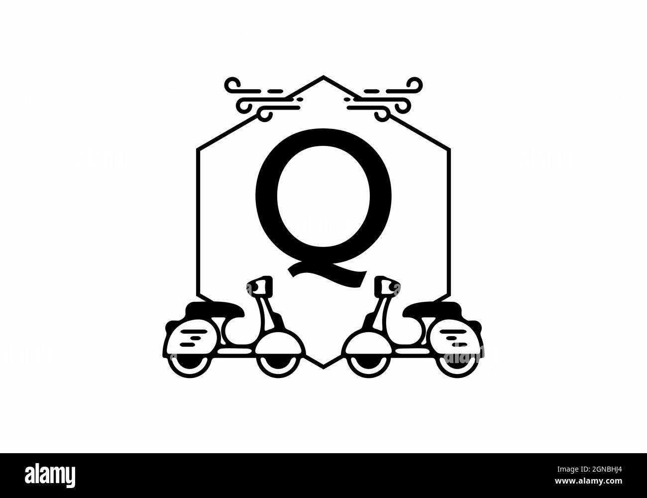 Initial letter Q in scooter frame design Stock Vector Image & Art - Alamy