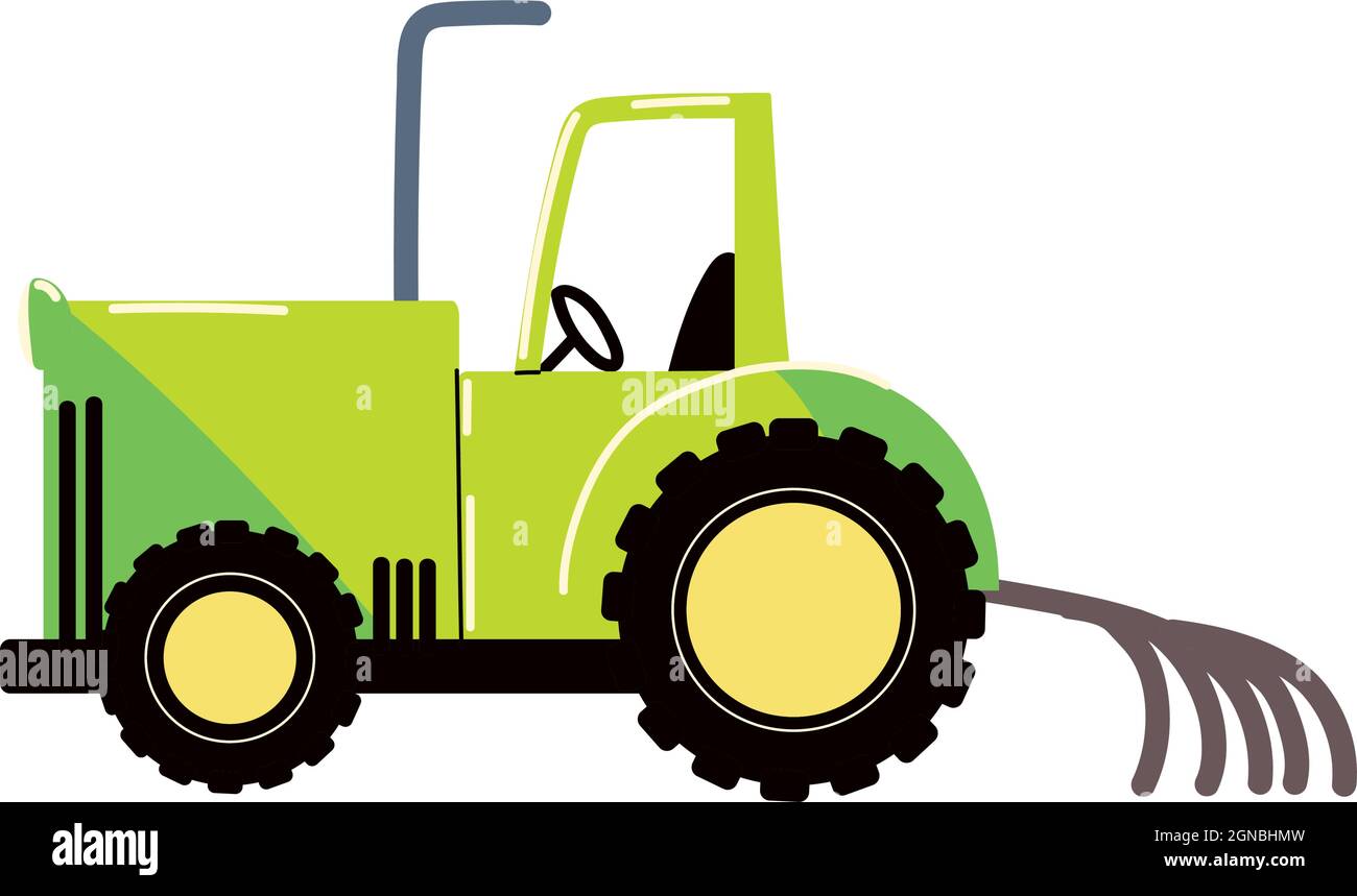 farming tractor with rake Stock Vector Image & Art - Alamy