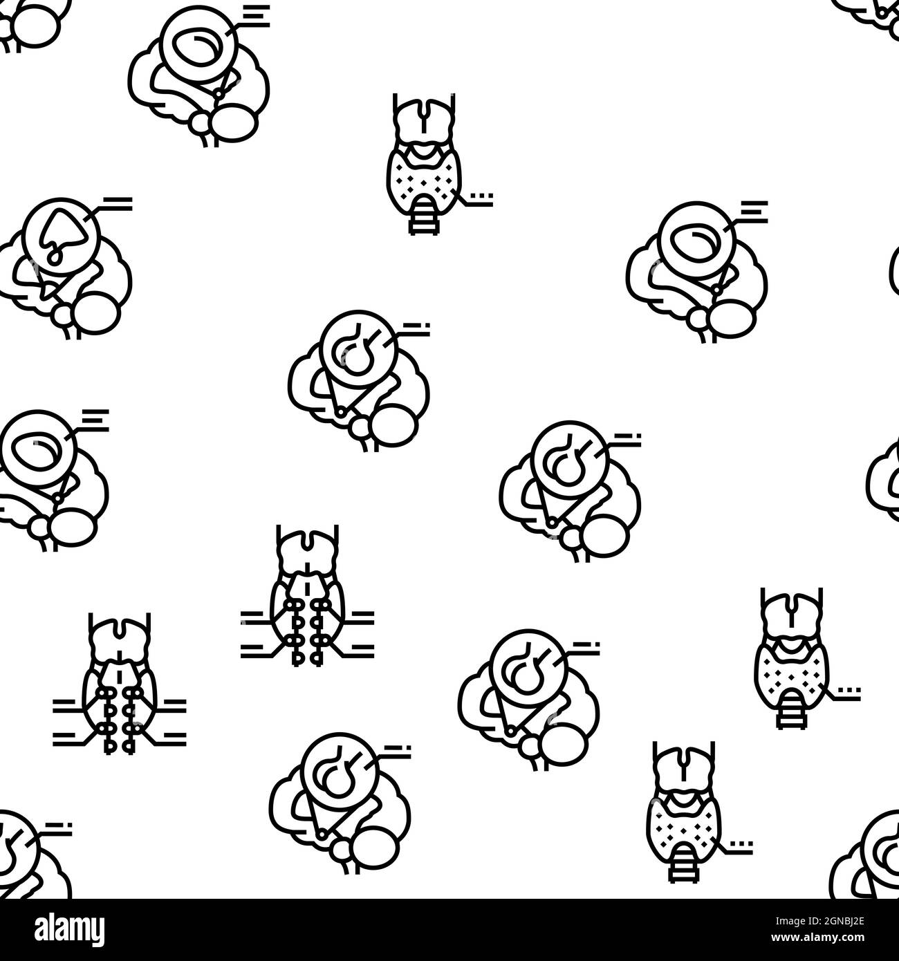 Endocrinology Medical Disease Vector Seamless Pattern Stock Vector ...