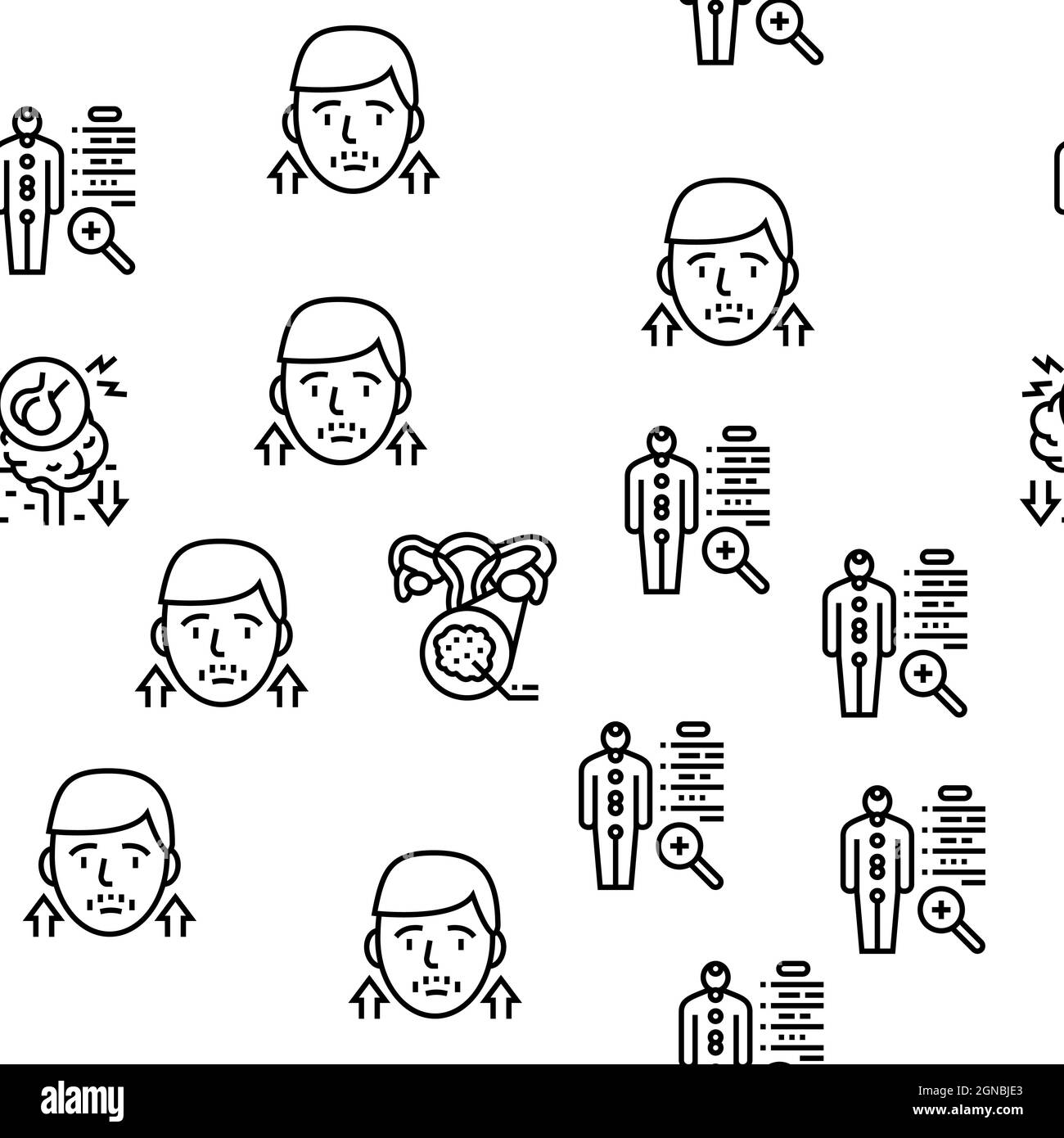 Endocrinology Medical Disease Vector Seamless Pattern Stock Vector ...