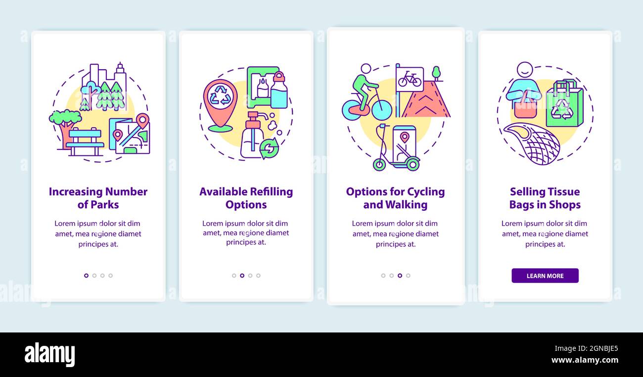 City solutions onboarding mobile app page screen Stock Vector Image ...