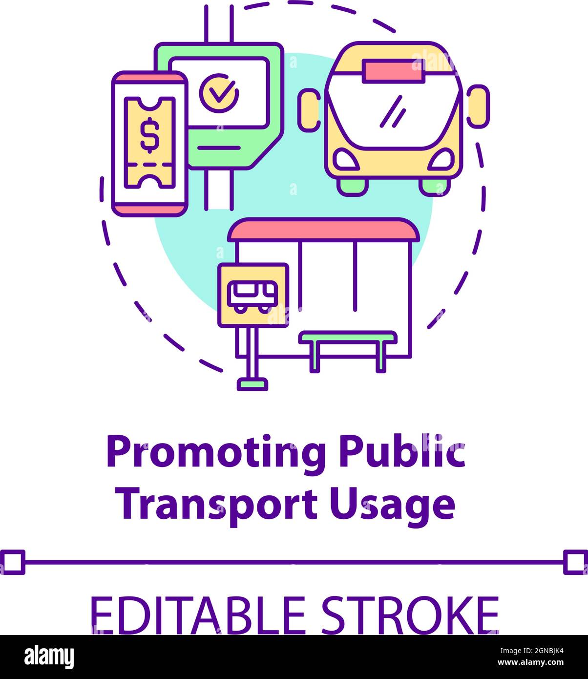 Promoting public transport usage concept icon Stock Vector Image & Art ...