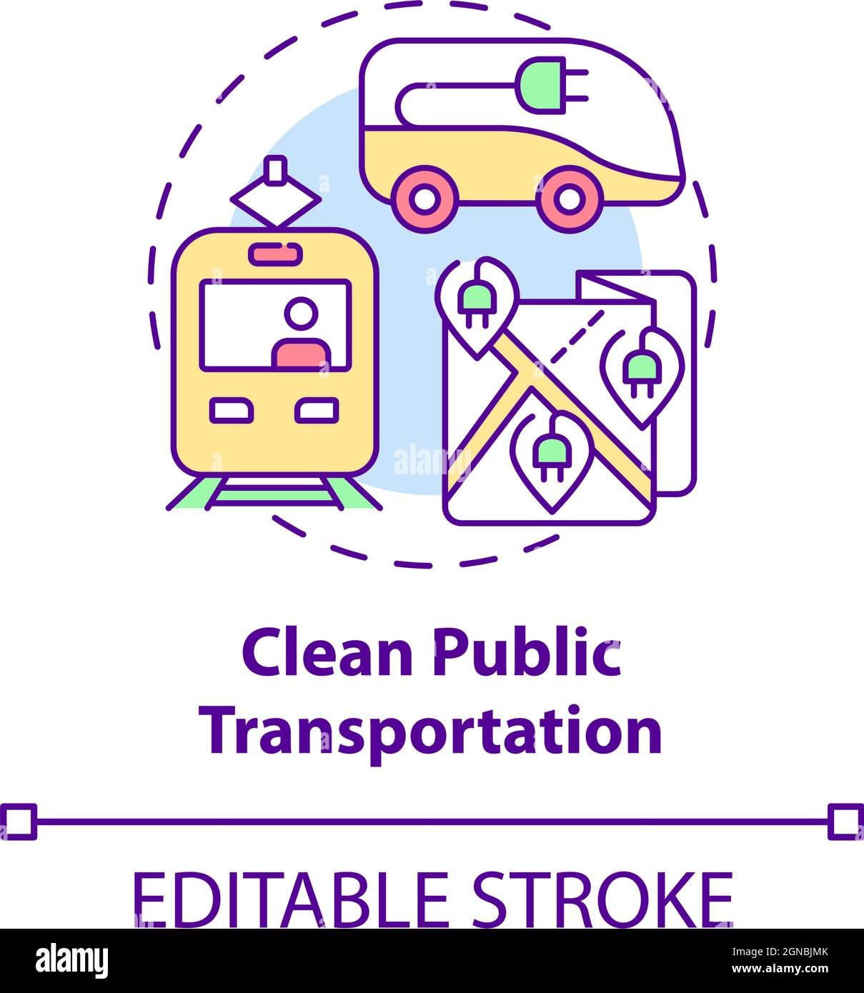 Clean public transportation concept icon Stock Vector Image & Art - Alamy