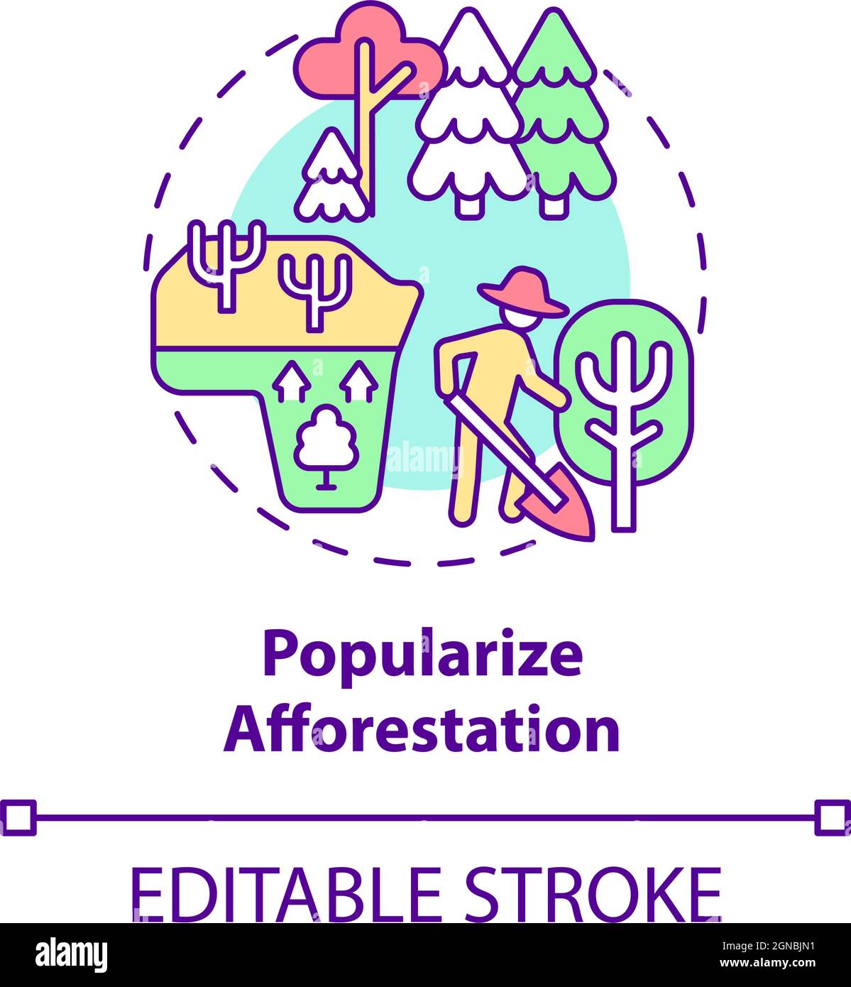 Popularize afforestation concept icon Stock Vector Image & Art - Alamy