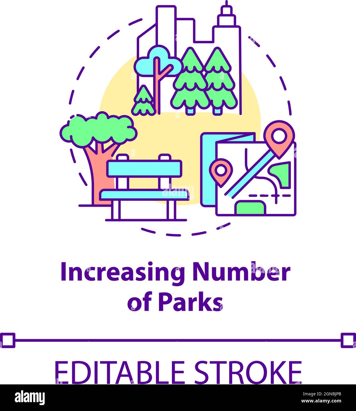 Increasing number of parks concept icon Stock Vector Image & Art - Alamy