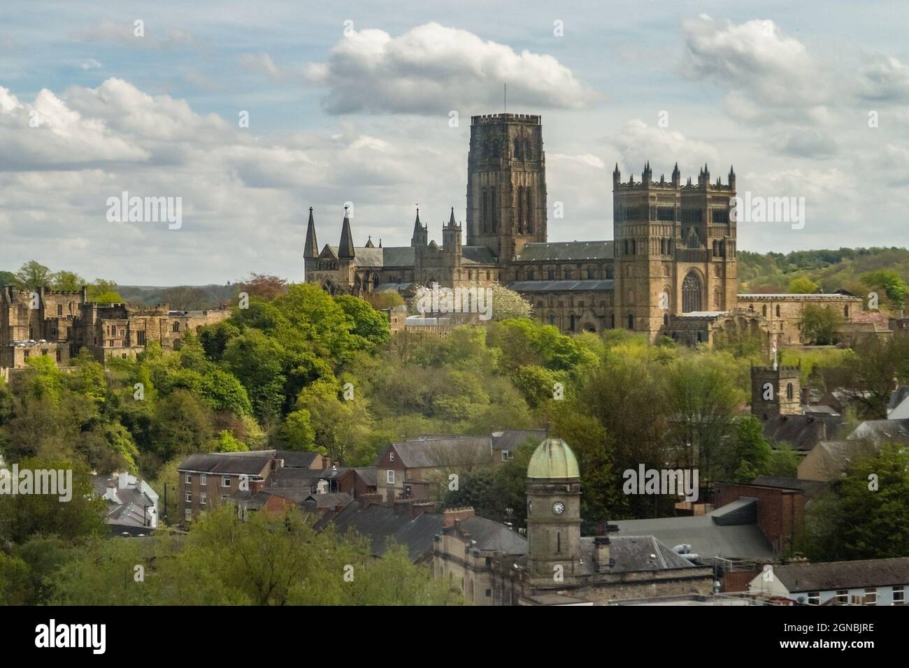 Durham Cathedral from the North West (train station view Stock Photo ...