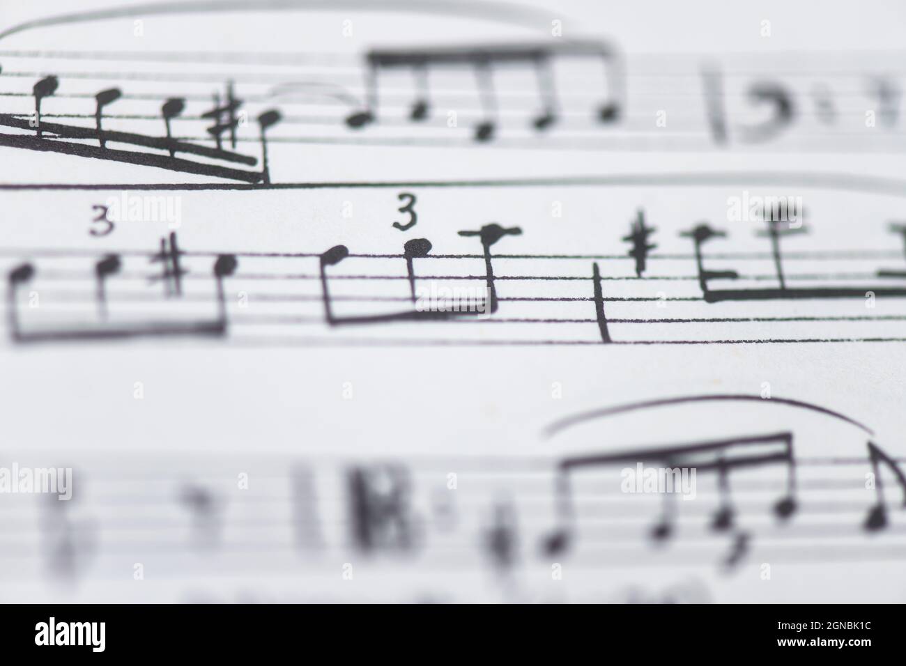 Detail of notes in musical score Stock Photo - Alamy