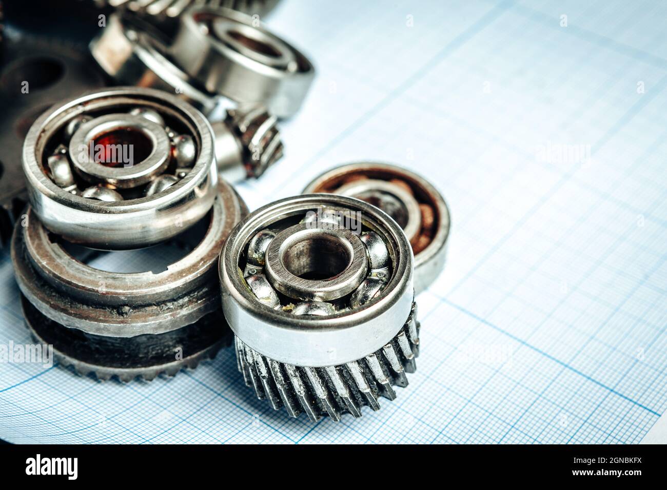 Car parts on graph paper for car engineering Stock Photo - Alamy