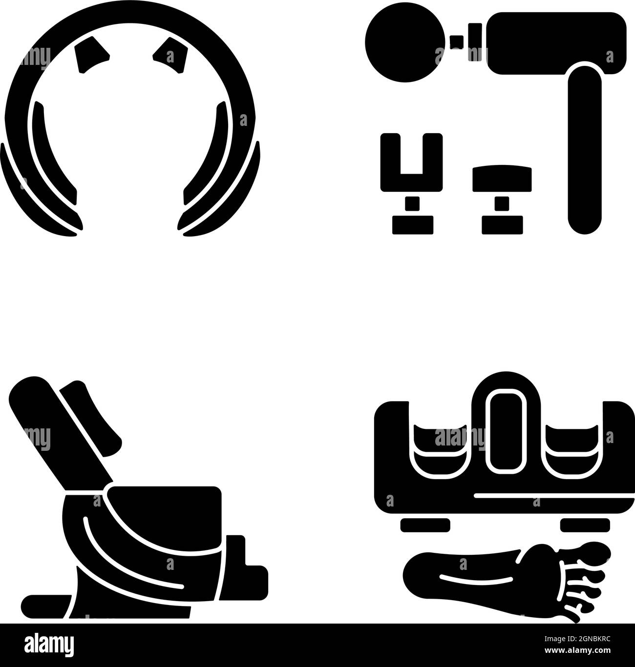 Vibrating massagers black glyph icons set on white space Stock Vector ...