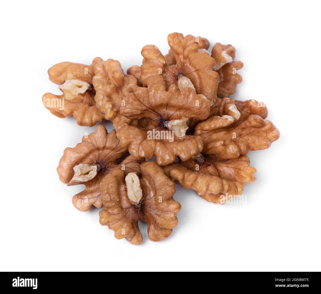 Walnuts, a bunch of peeled walnuts isolated on white background Stock ...