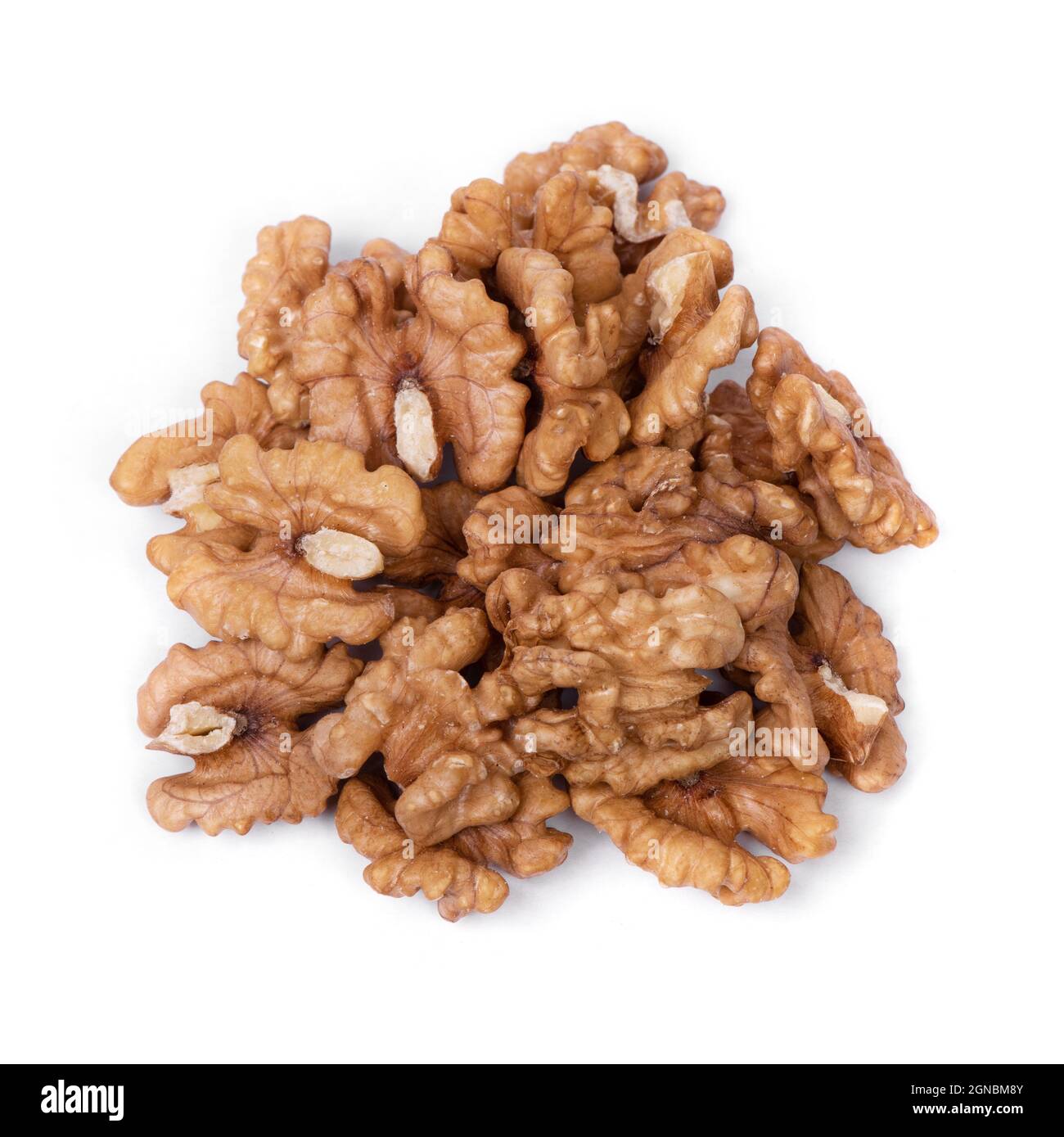 Walnuts, a bunch of peeled walnuts isolated on white background Stock ...