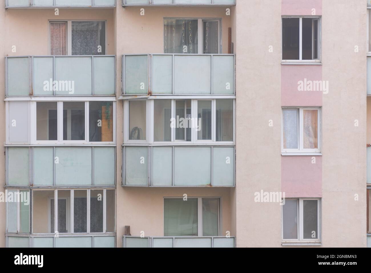 Typical facade of a Russian multi-storey building Stock Photo - Alamy