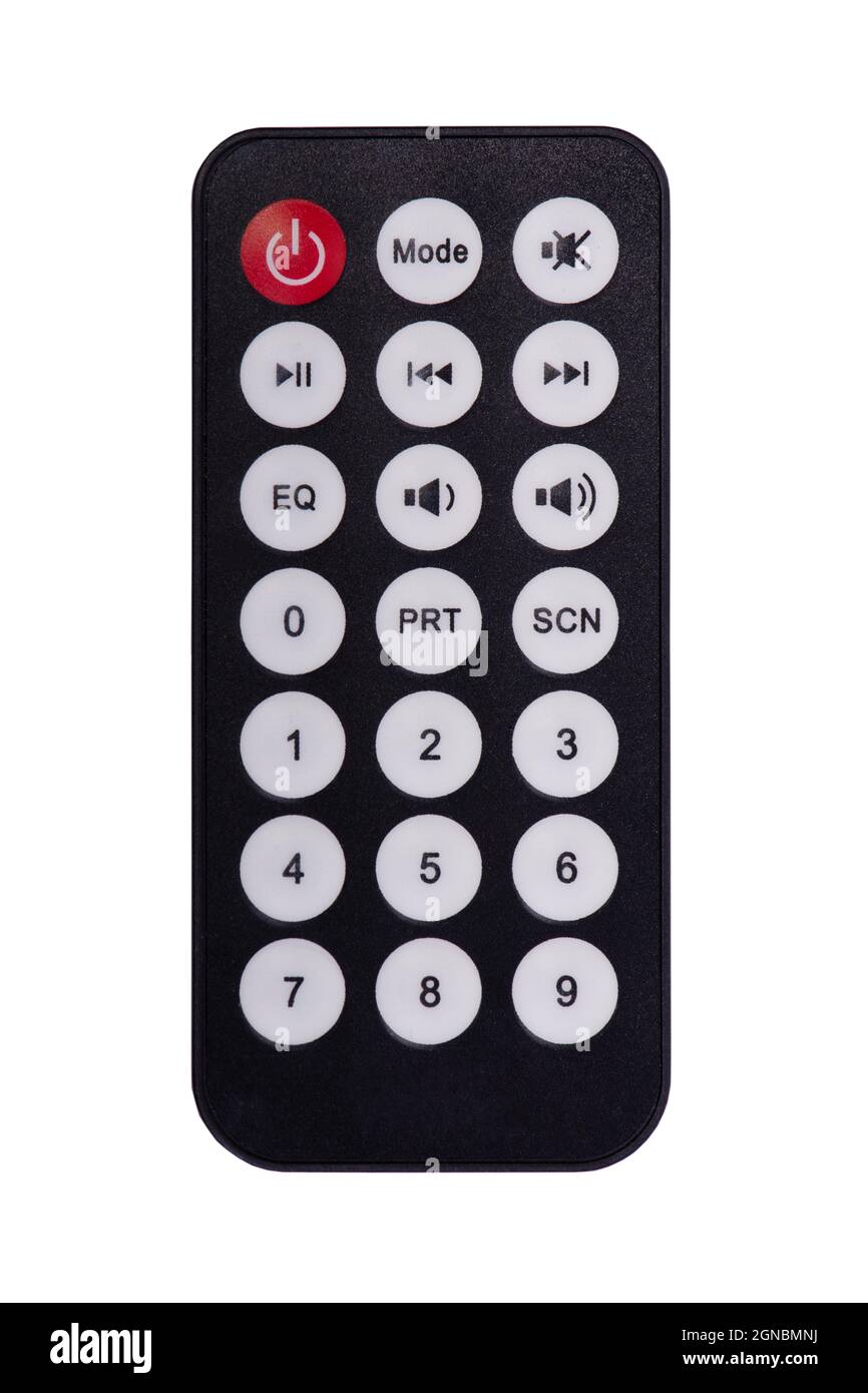 Black plastic remote control isolated on white background Stock Photo ...