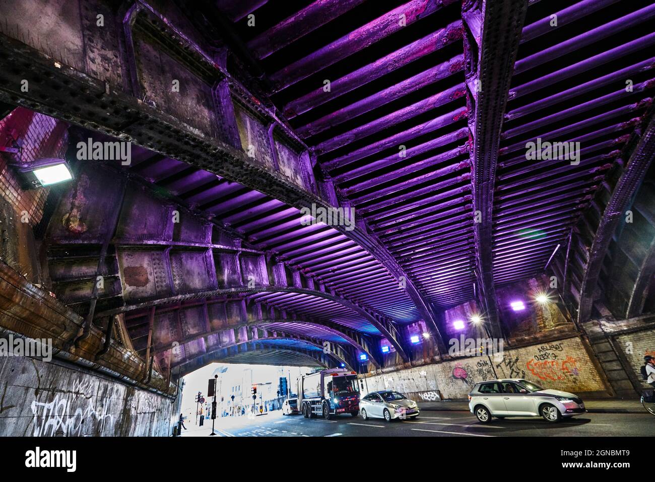 A road Tunnel Under Waterloo Station. London. England. UK Stock Photo ...