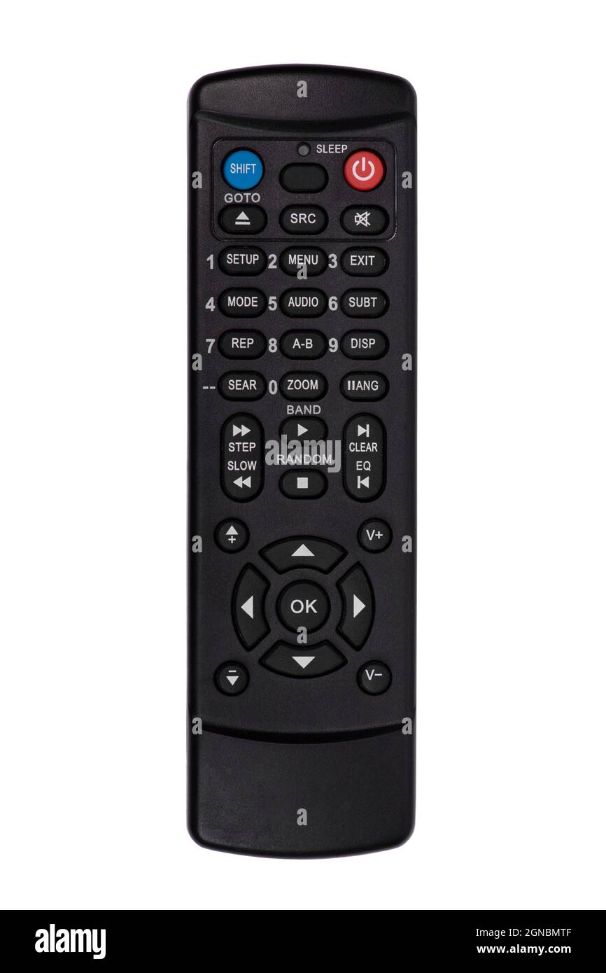 Black plastic remote control isolated on white background Stock Photo ...