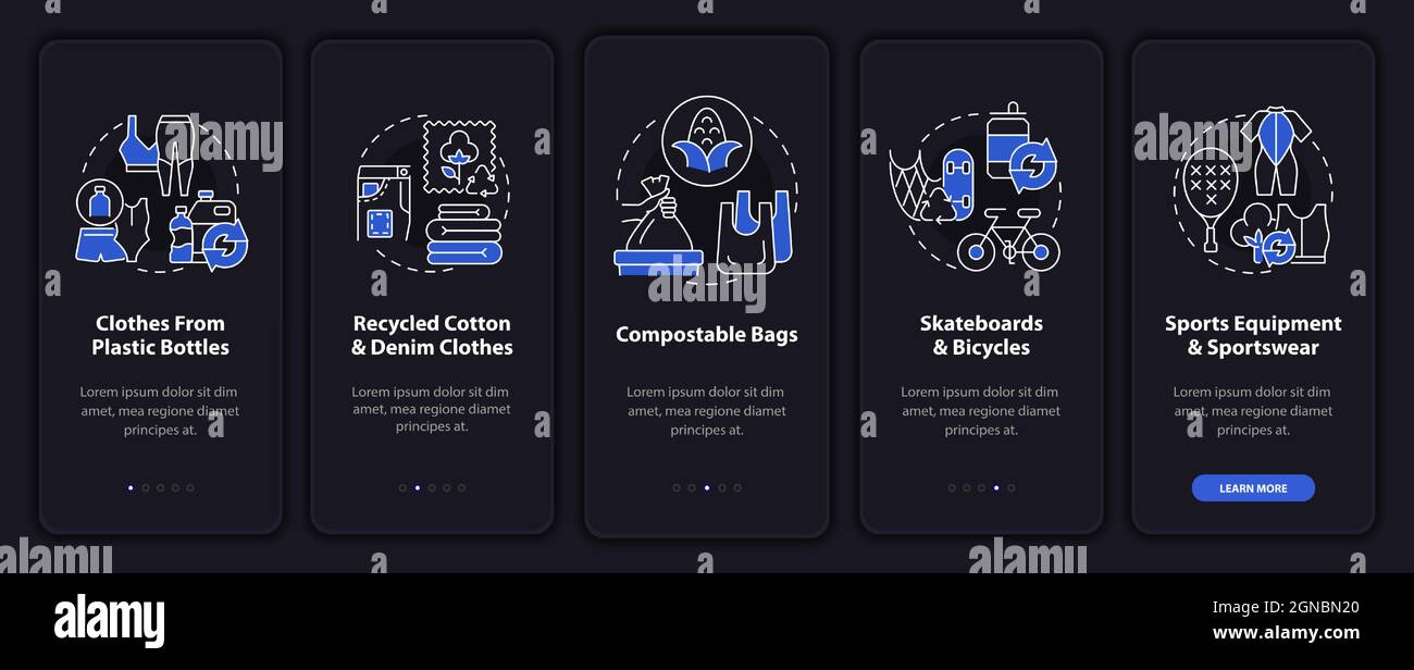 Upcycled products onboarding mobile app page screen Stock Vector Image ...