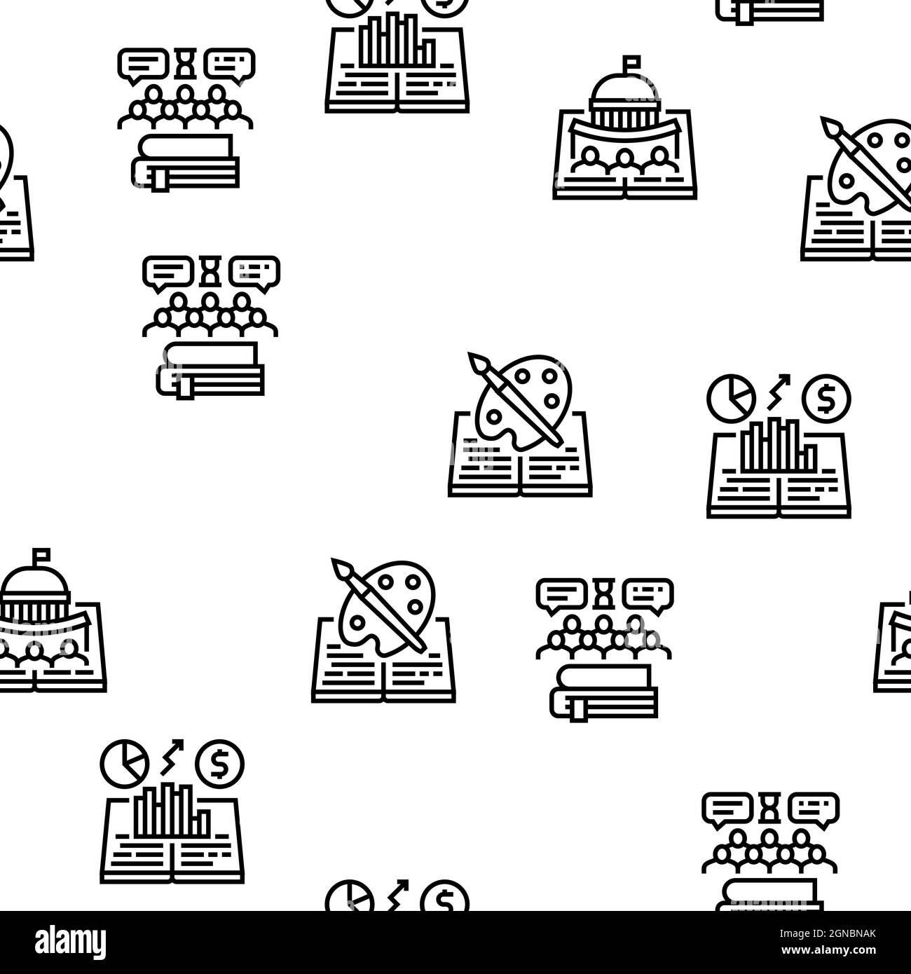 History Learn Educational Lesson Vector Seamless Pattern Stock Vector ...