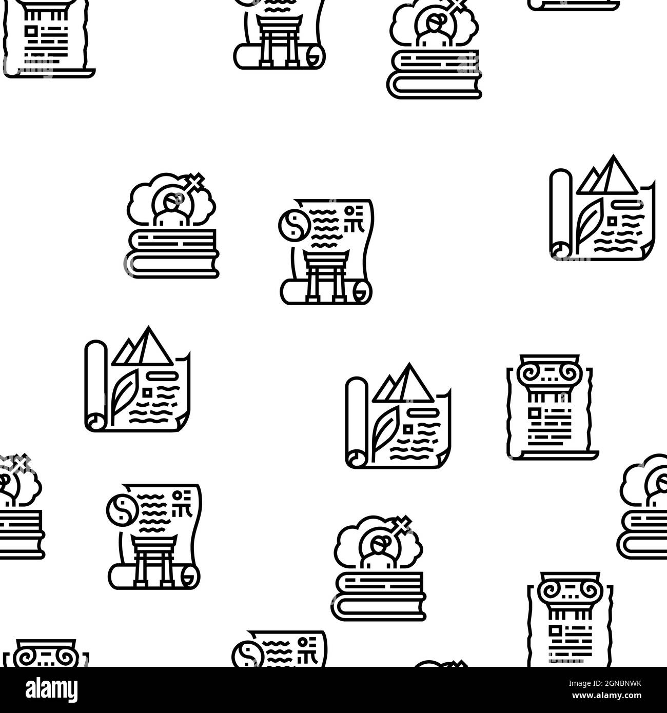 History Learn Educational Lesson Vector Seamless Pattern Stock Vector ...