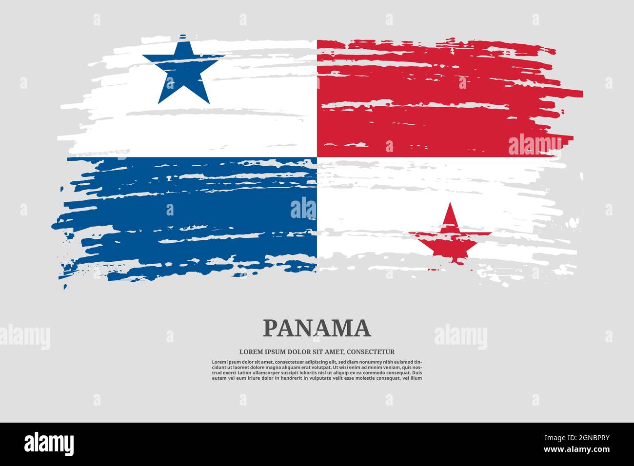 Panama flag with brush stroke effect and information text poster ...