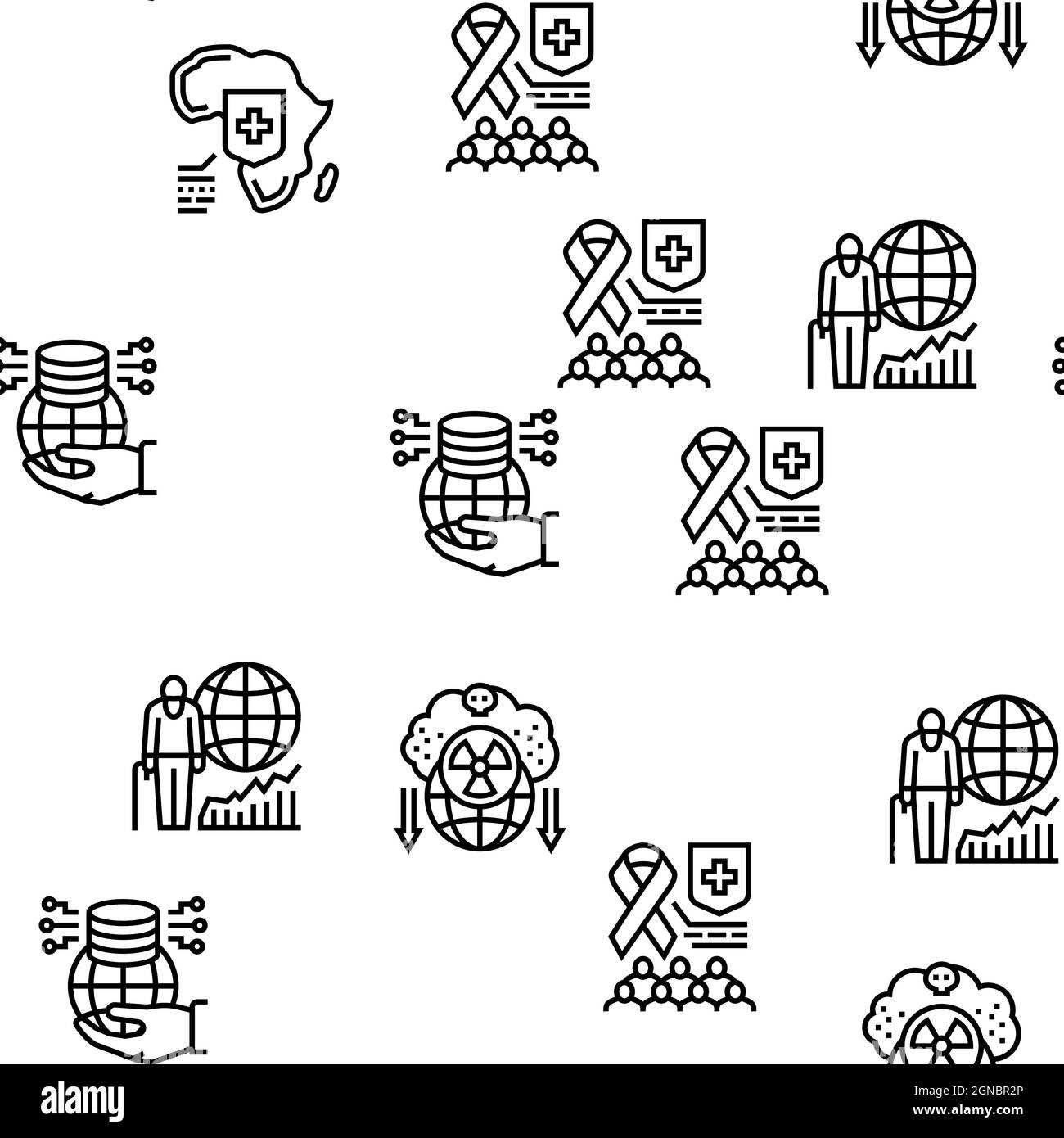 Social Public Problems Worldwide Vector Seamless Pattern Stock Vector ...