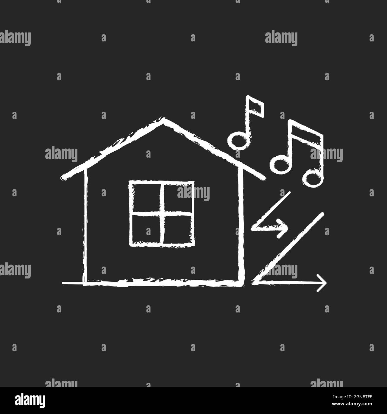 Sound insulation chalk white icon on dark background Stock Vector Image ...