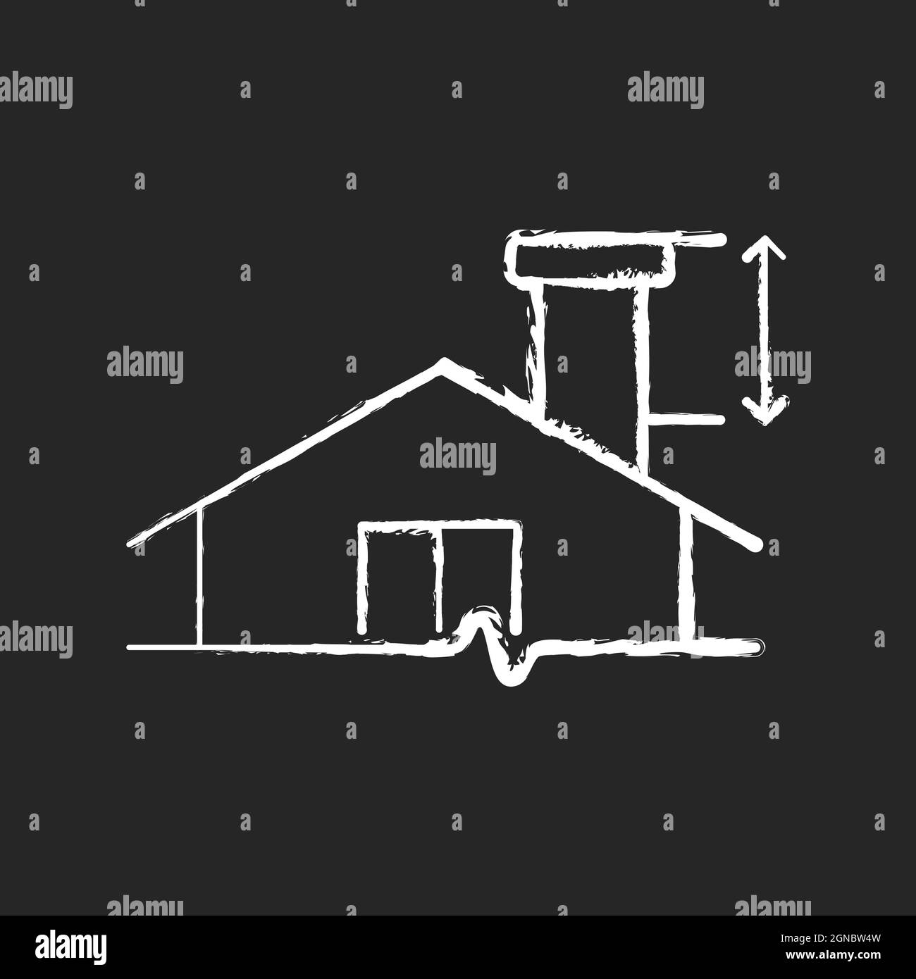 Minimum chimney height chalk white icon on dark background Stock Vector ...