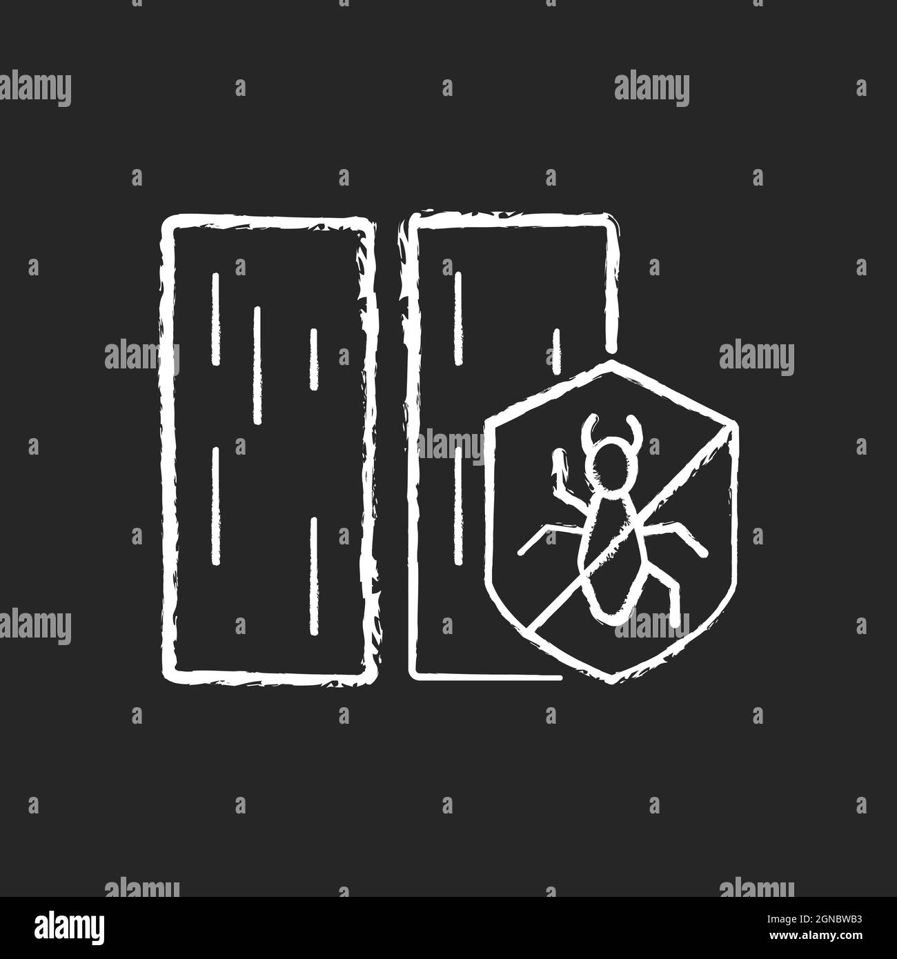 Protection from termite chalk white icon on dark background Stock ...