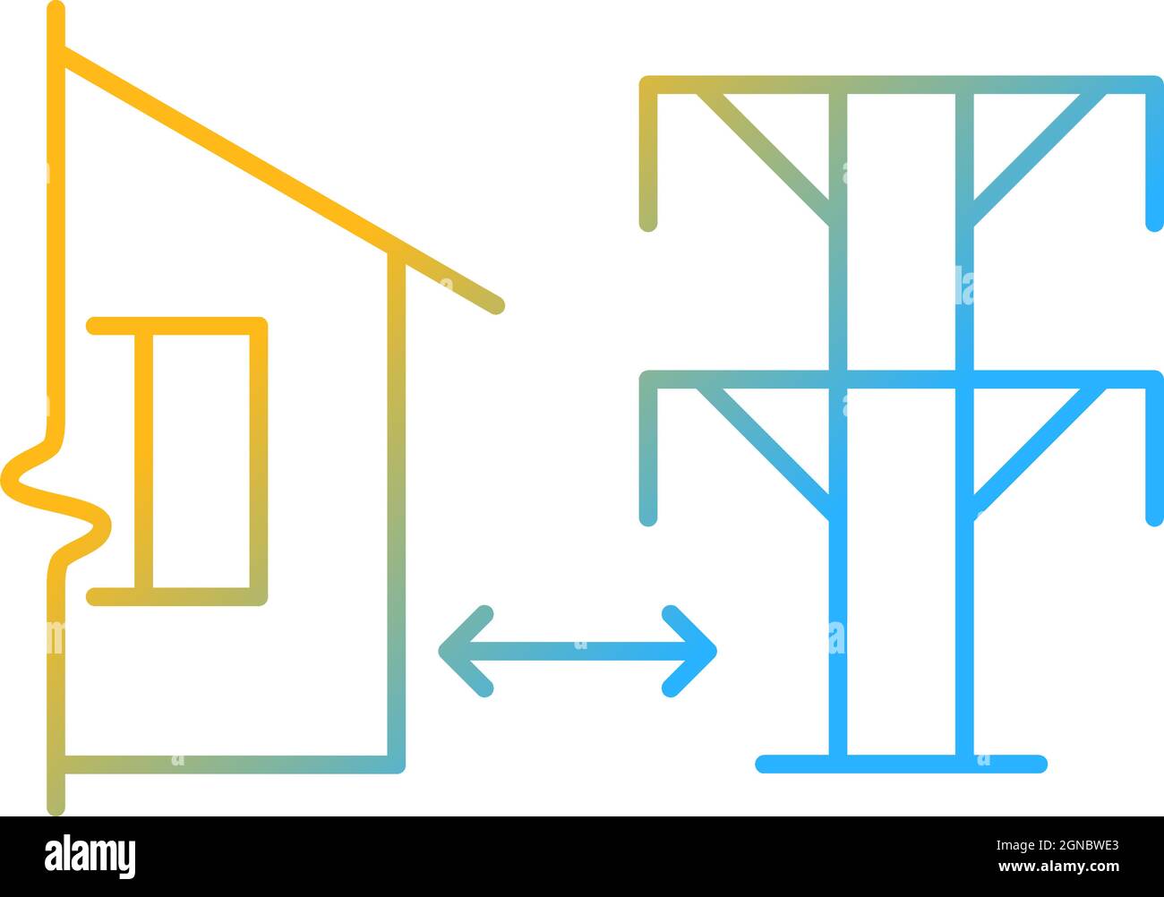Distance from electric lines gradient linear vector icon Stock Vector ...