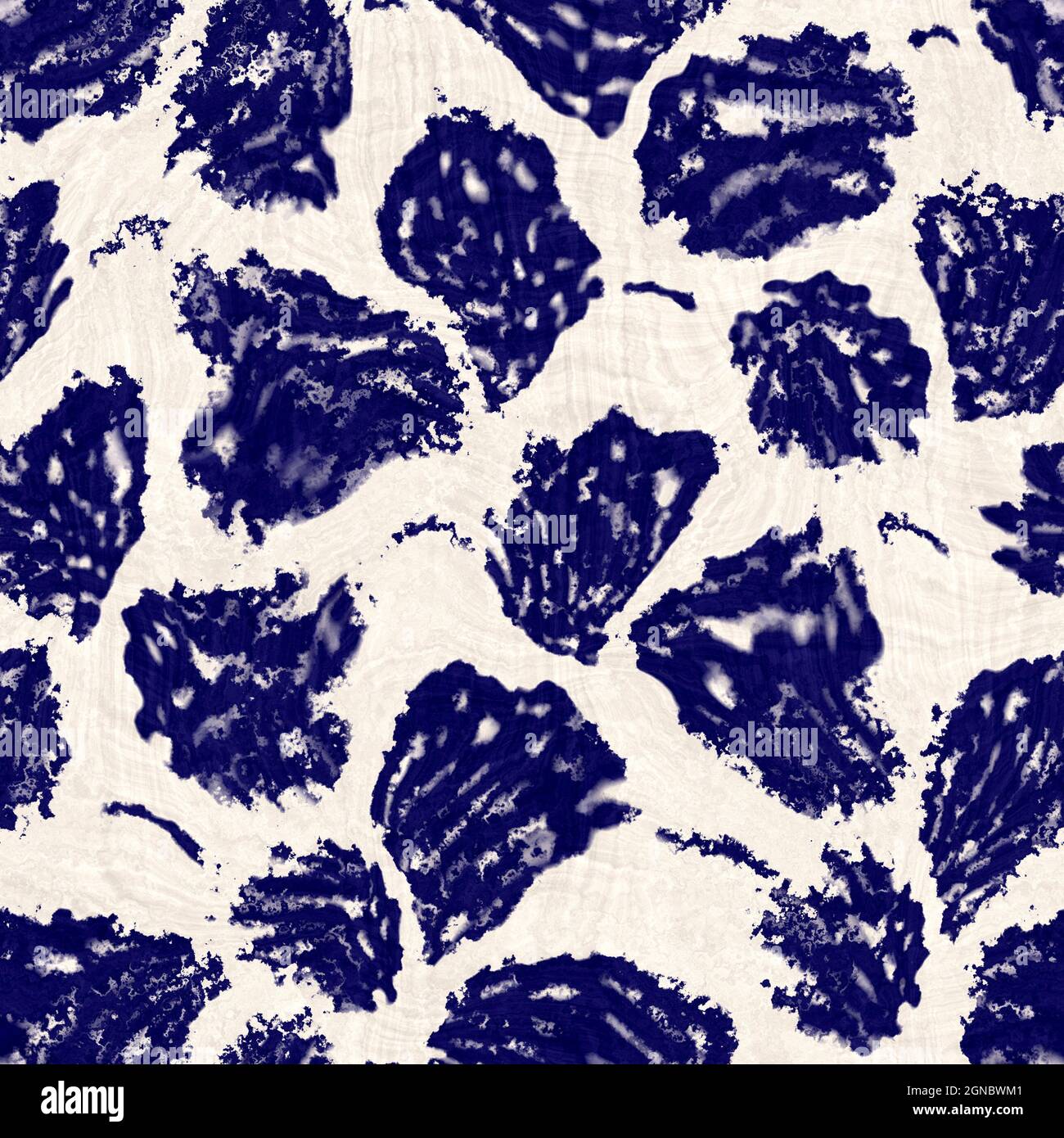 Seamless indigo distorted mottled texture. Blue woven boro cotton dyed ...