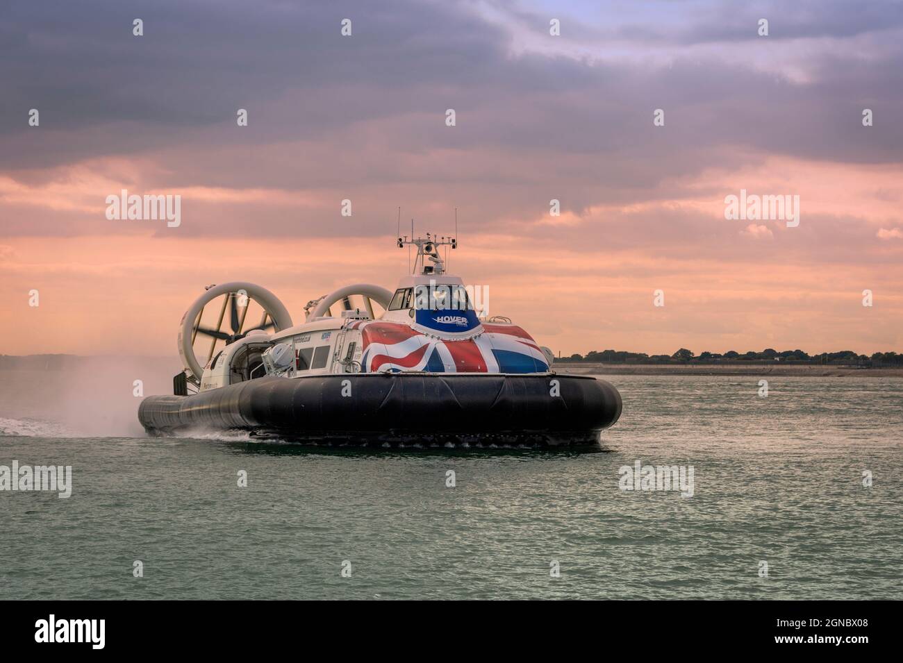 Hovercraft. Portsmouth to the Isle of Wight passenger hovercraft in the ...