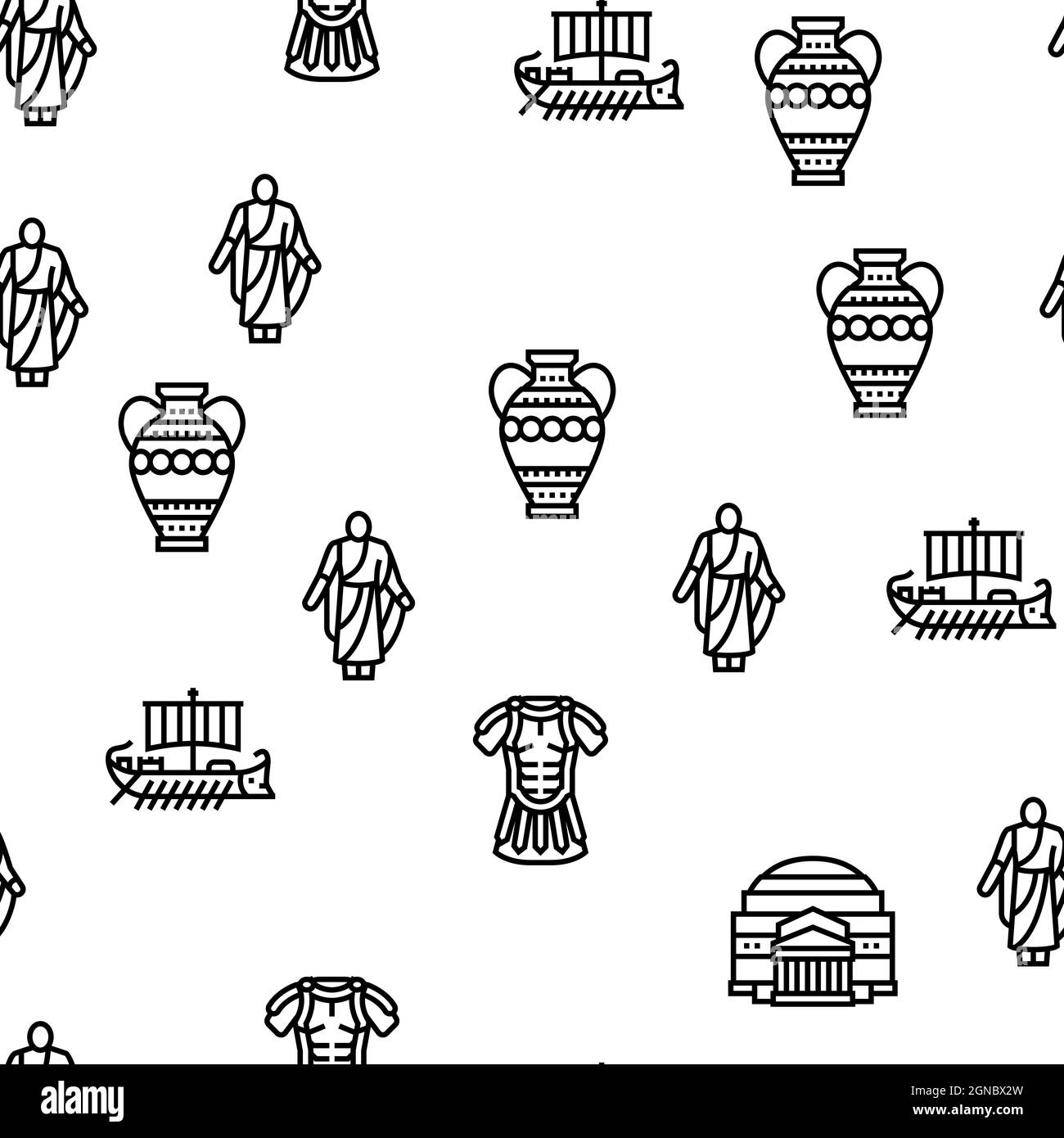 Ancient Rome Antique History Vector Seamless Pattern Stock Vector Image ...