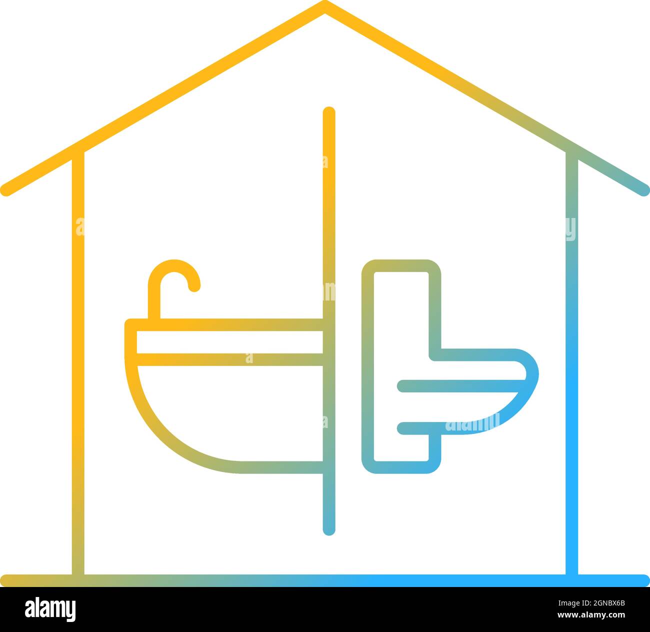 Sanitation facilities gradient linear vector icon Stock Vector Image ...