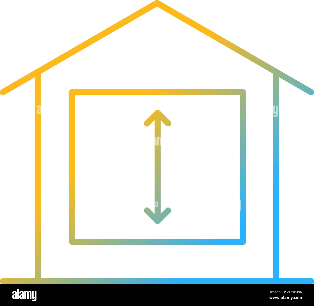 Minimum ceiling heights gradient linear vector icon Stock Vector Image ...