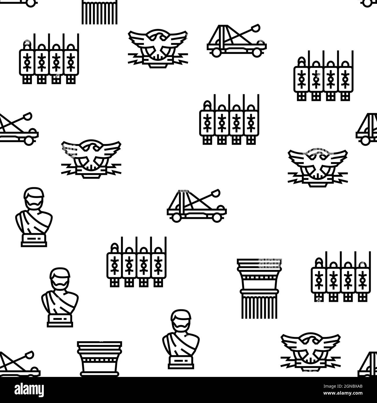 Ancient Rome Antique History Vector Seamless Pattern Stock Vector Image ...