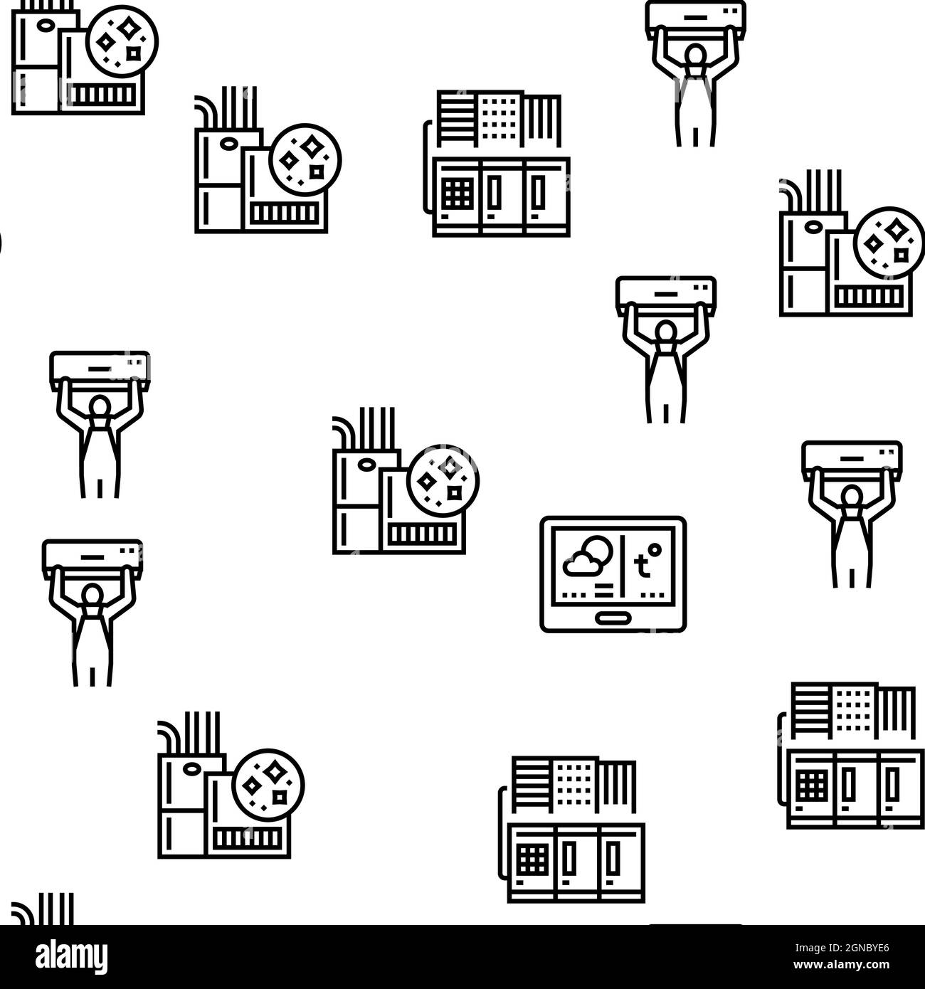 Conditioning System Electronics Vector Seamless Pattern Stock Vector ...